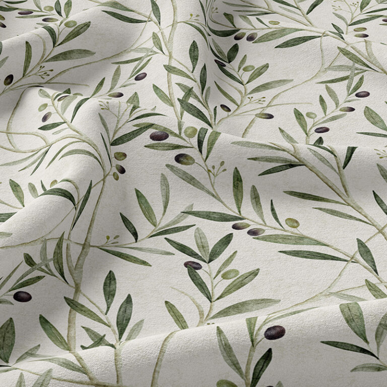 Olive Branch Fabric - Robin Sprong Wallpapers
